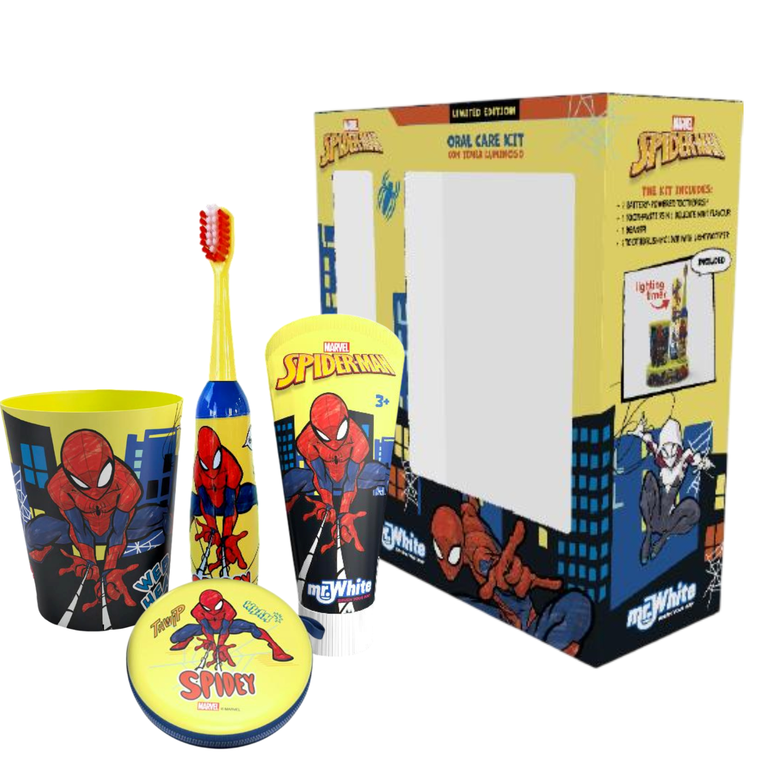 Marvel Spiderman Dental Gift Set for Kids - Battery Powered Electric ...