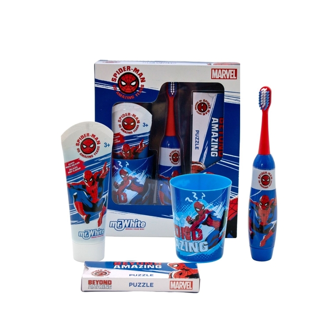 Marvel Spiderman Kids Oral Care Gift Set – Battery-Powered Electric ...