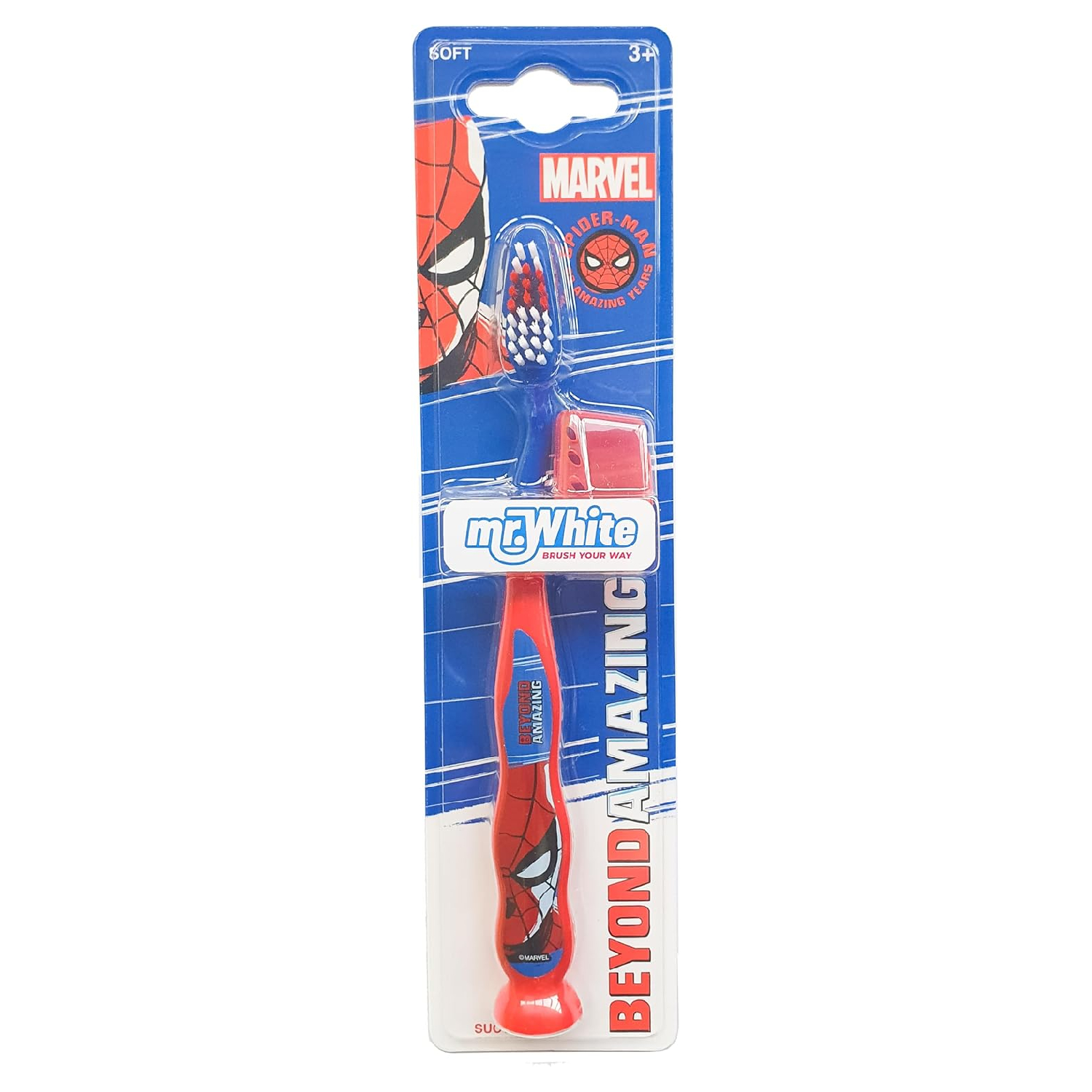 Marvel Spiderman Kids Toothbrush with Suction Cup & Travel Cap – BPA ...