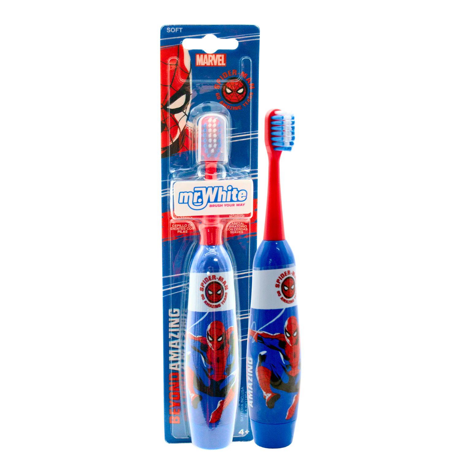 Marvel Spiderman Kids Battery Powered Electric Toothbrush – Soft ...