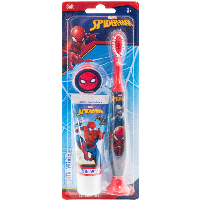 Marvel Spiderman Kids Toothbrush Travel Set – Includes Mint-Flavoured ...