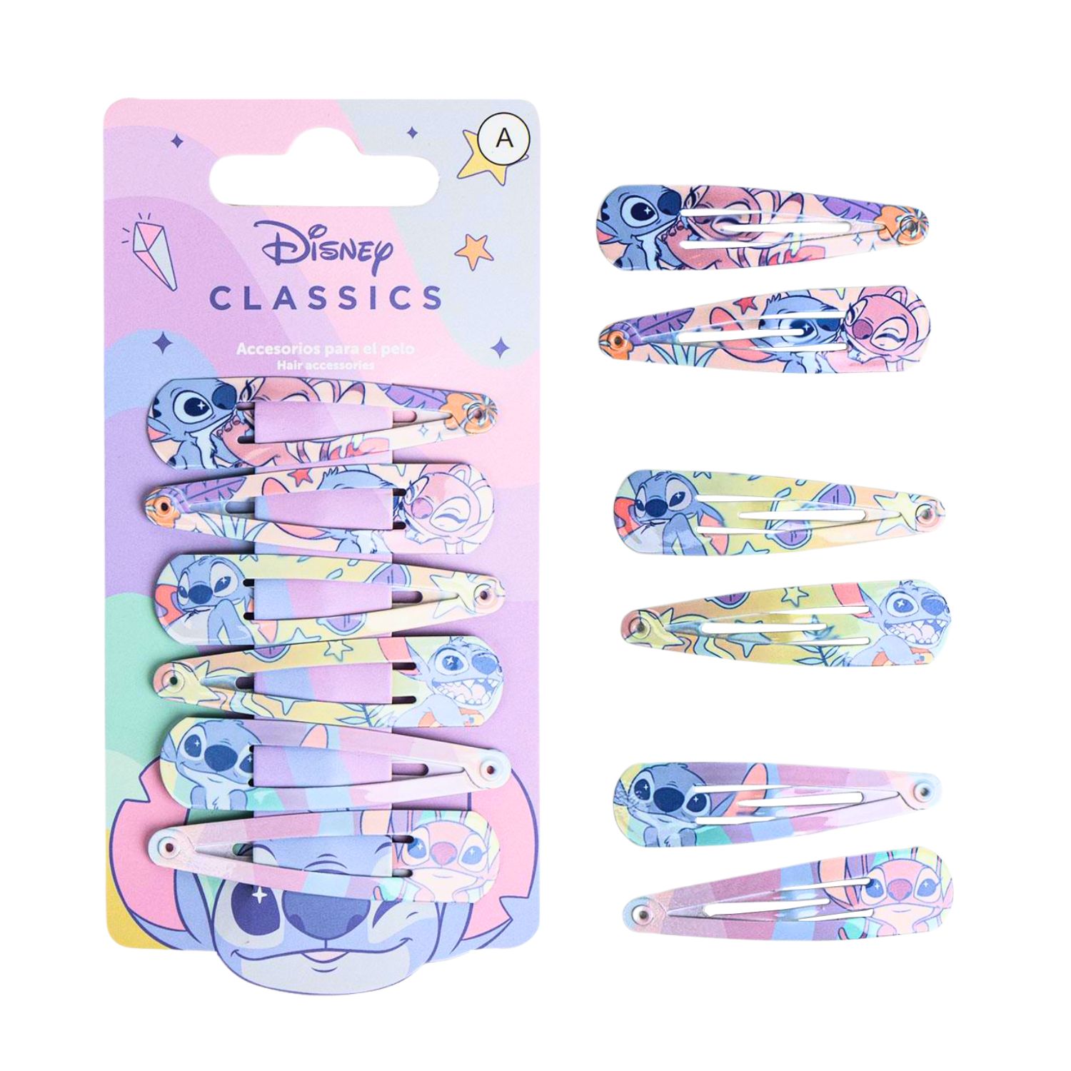 Disney Stitch Hair Snap Clips for Girls, 2 Inch Metal Non-Slip Clips ...
